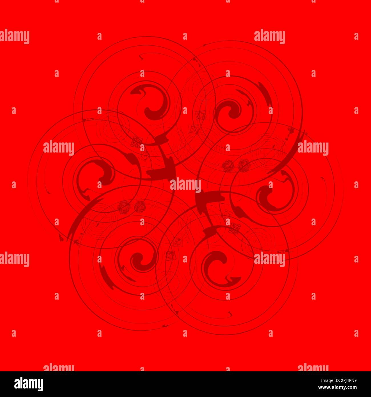 Red Abstract Geometric Art Background Speed Lines In Circle Form