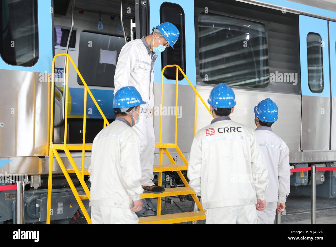 QINGDAO, CHINA - MARCH 31, 2023 - Technicians prepare vehicles in ...