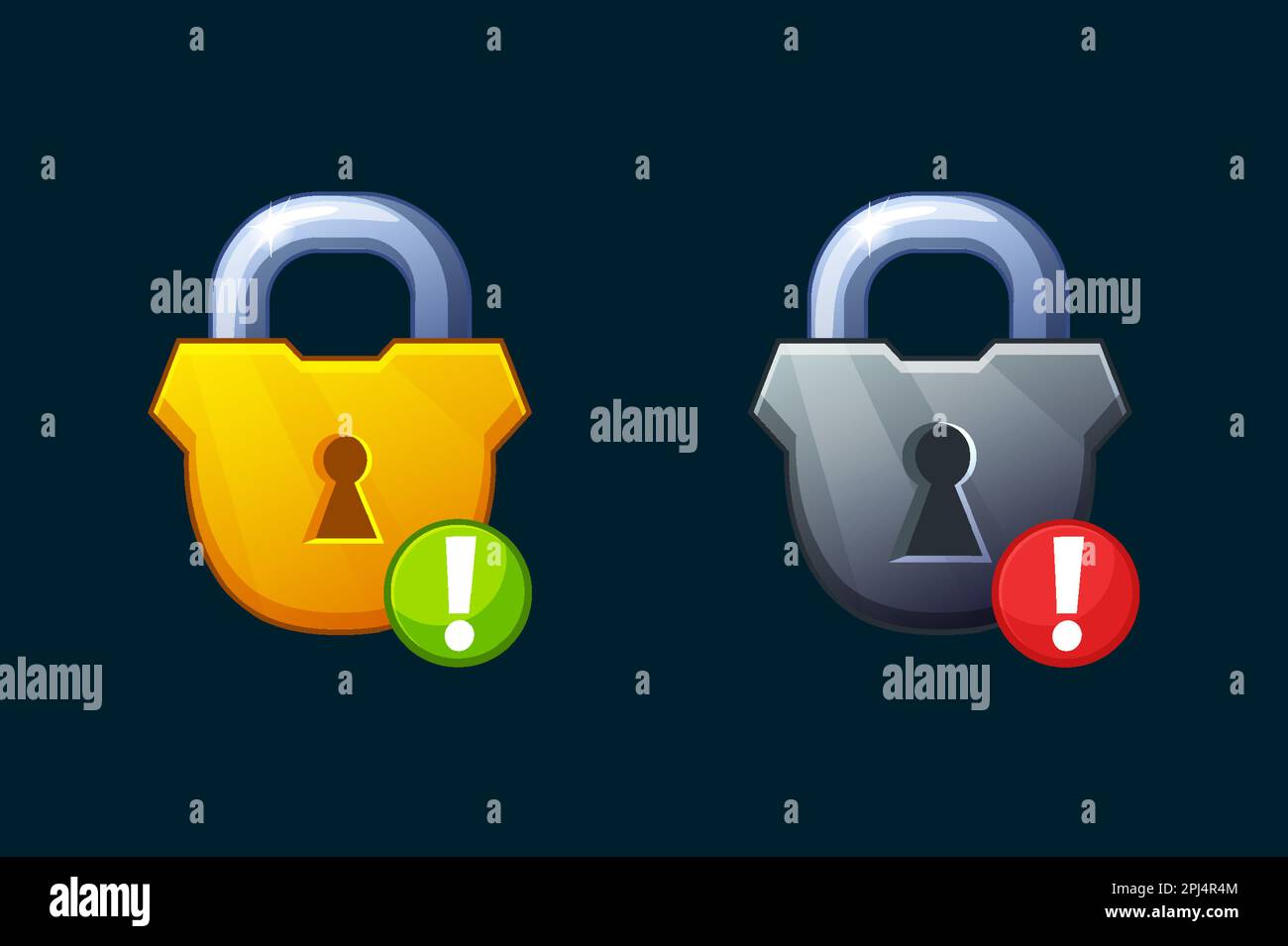Closed golden padlock. Game icon. Block and security Stock Vector Image ...