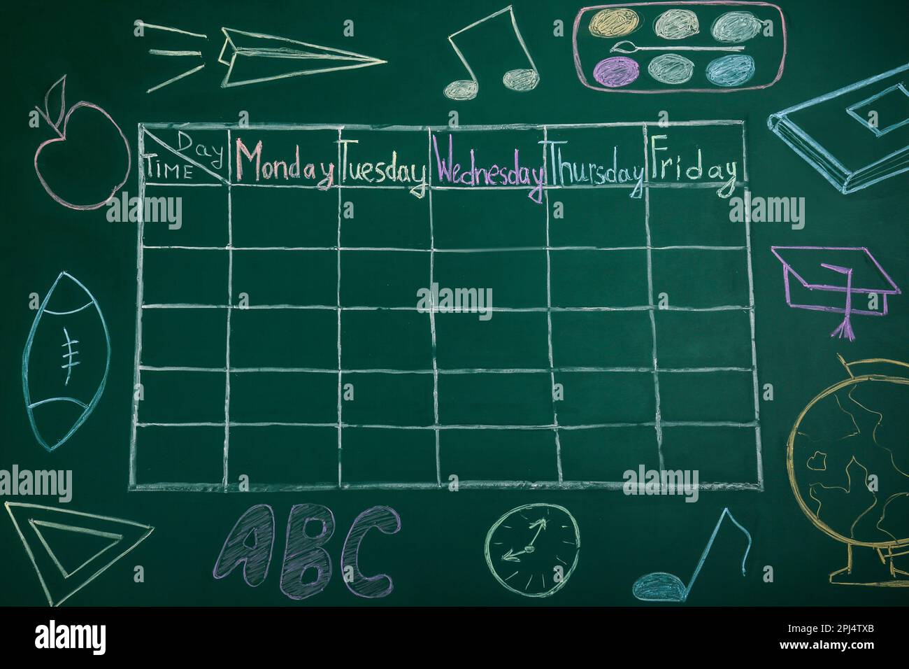 School timetable hi-res stock photography and images - Alamy