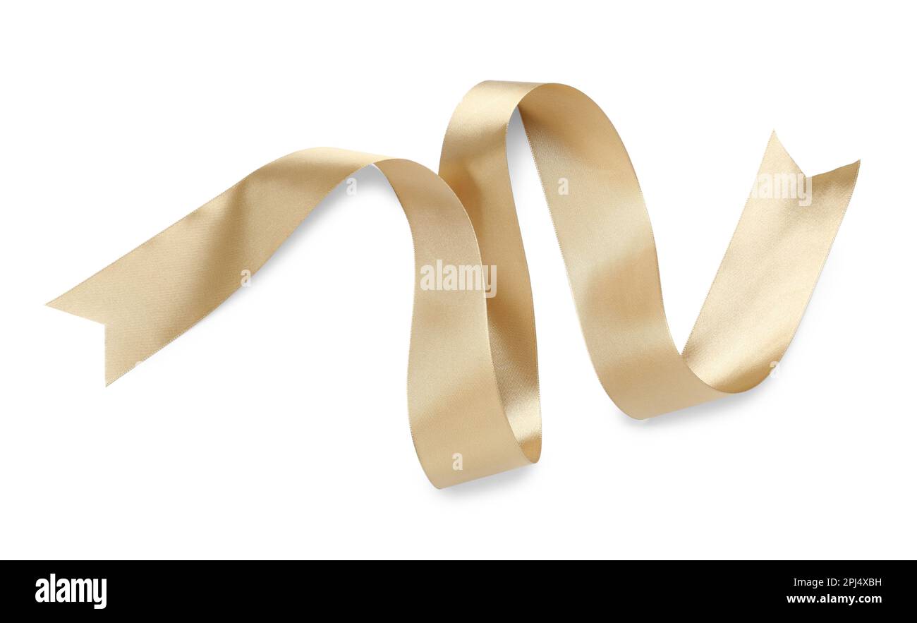 Beautiful ribbon isolated on white, top view Stock Photo - Alamy