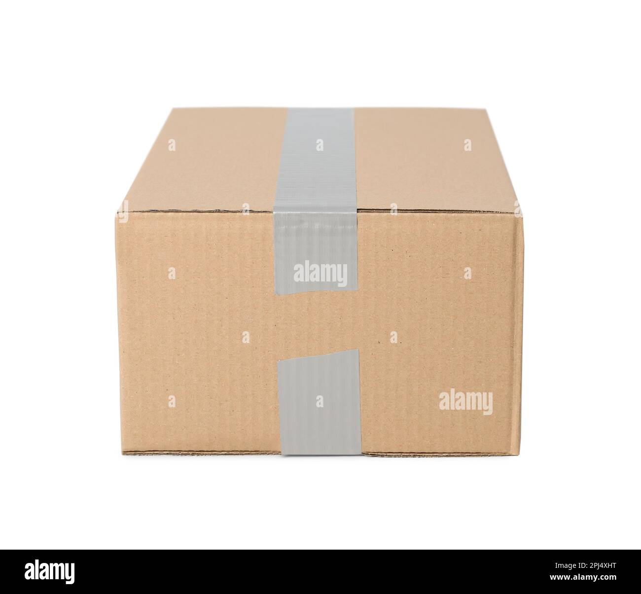 One closed cardboard box isolated on white Stock Photo - Alamy