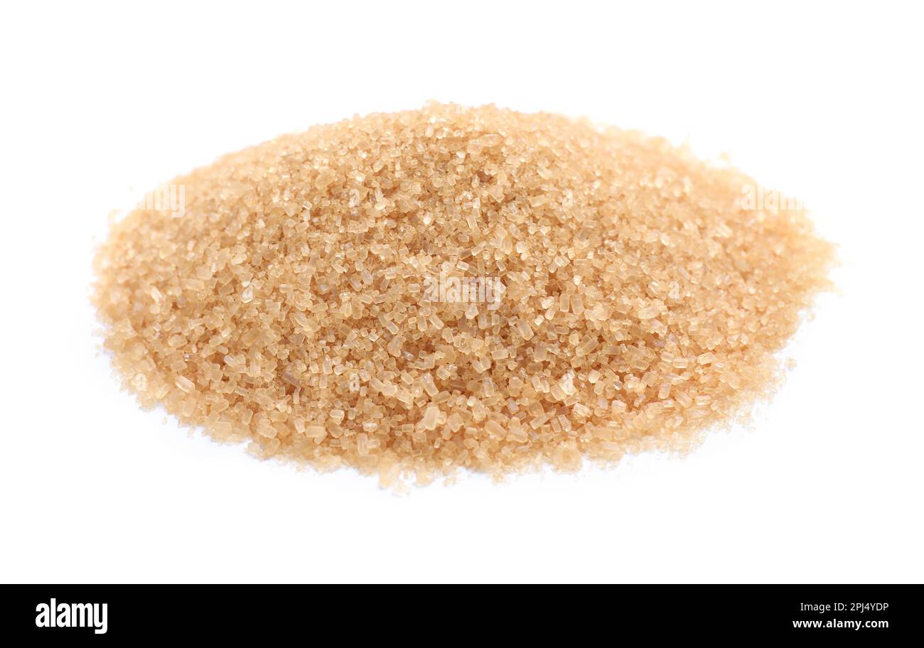 Pile of brown sugar isolated on white Stock Photo - Alamy