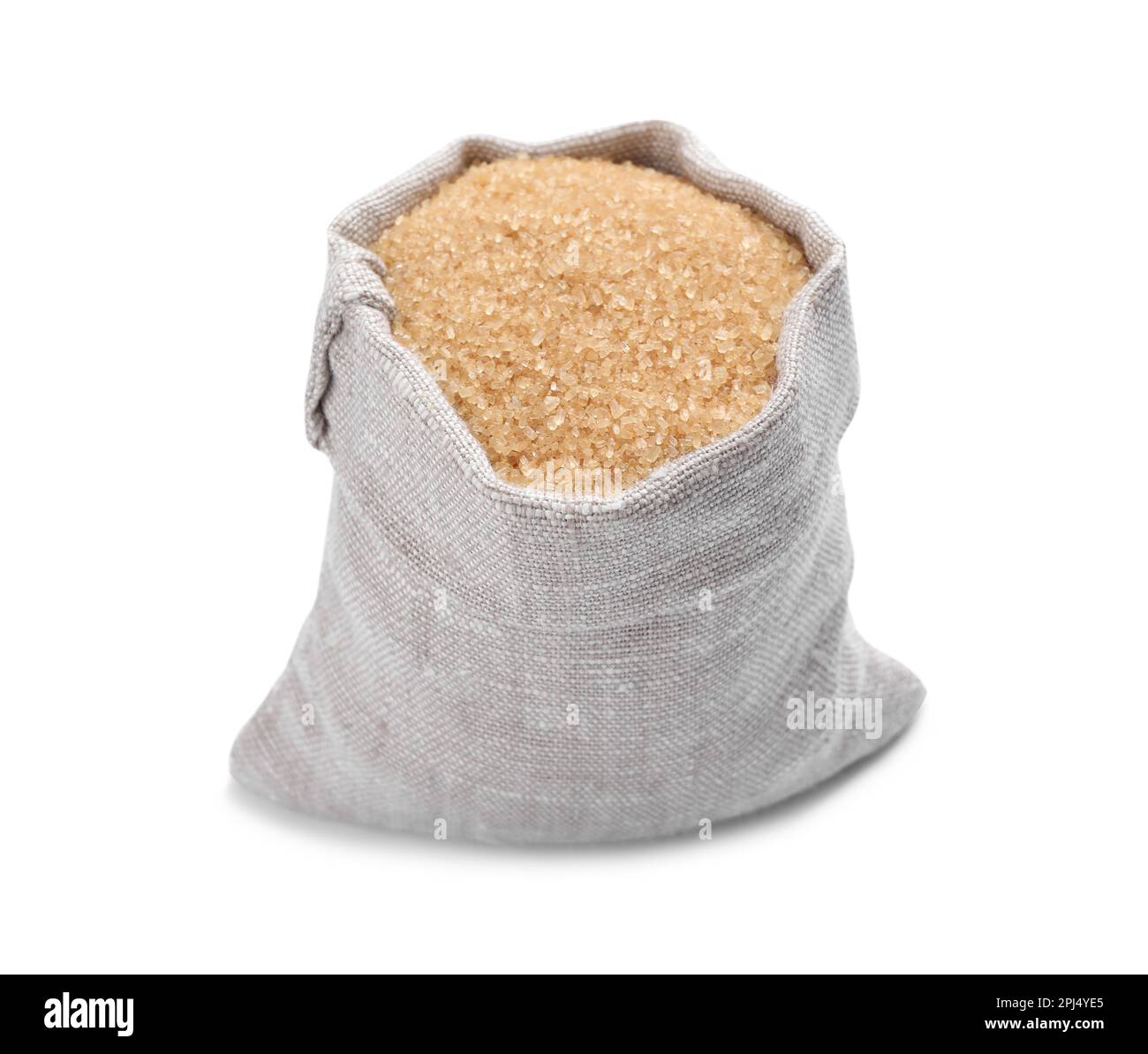 Brown sugar in sack isolated on white Stock Photo - Alamy