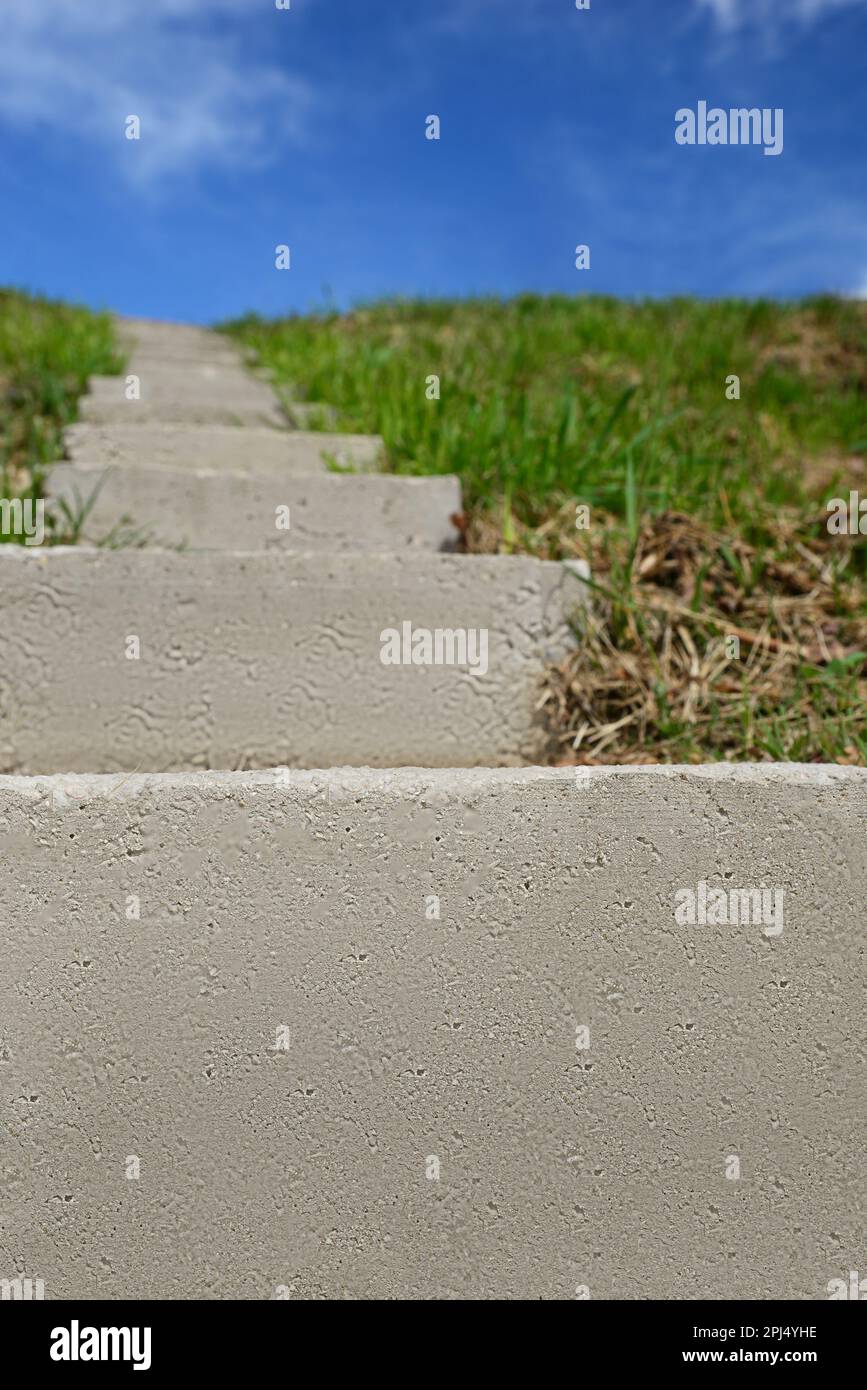 Contemporary staircase with natural stone steps hi-res stock ...