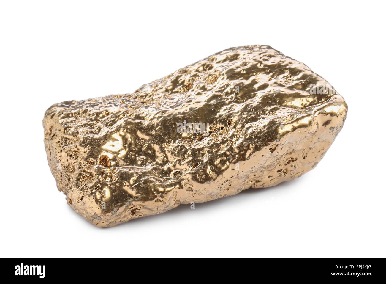 One beautiful gold nugget isolated on white Stock Photo - Alamy