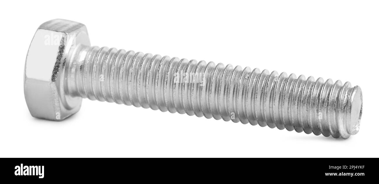 One metal hex bolt isolated on white Stock Photo - Alamy