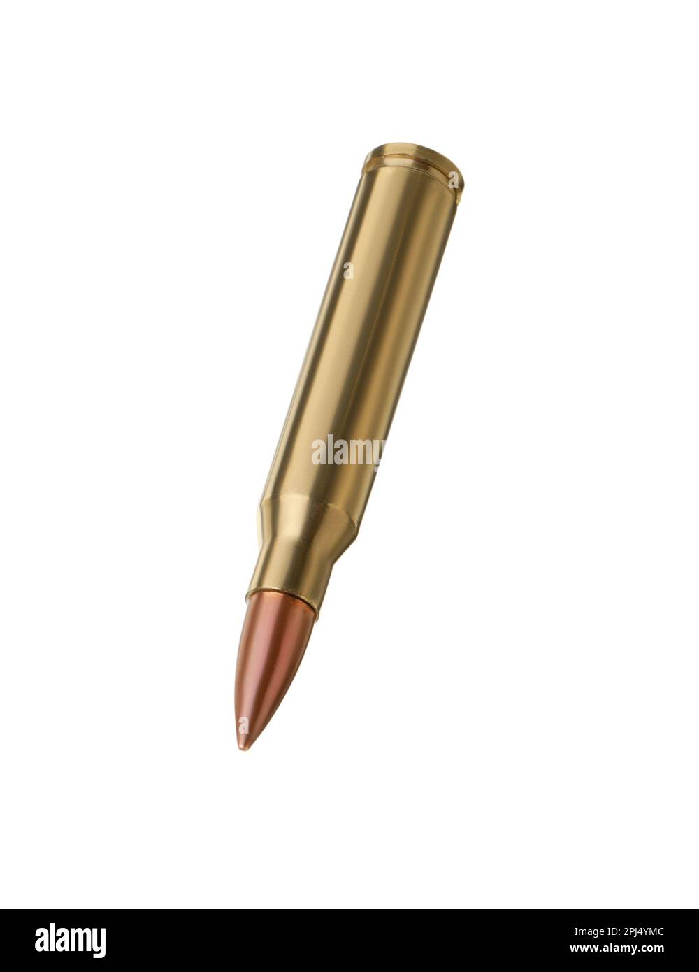 One bullet isolated on white. Firearm ammunition Stock Photo - Alamy