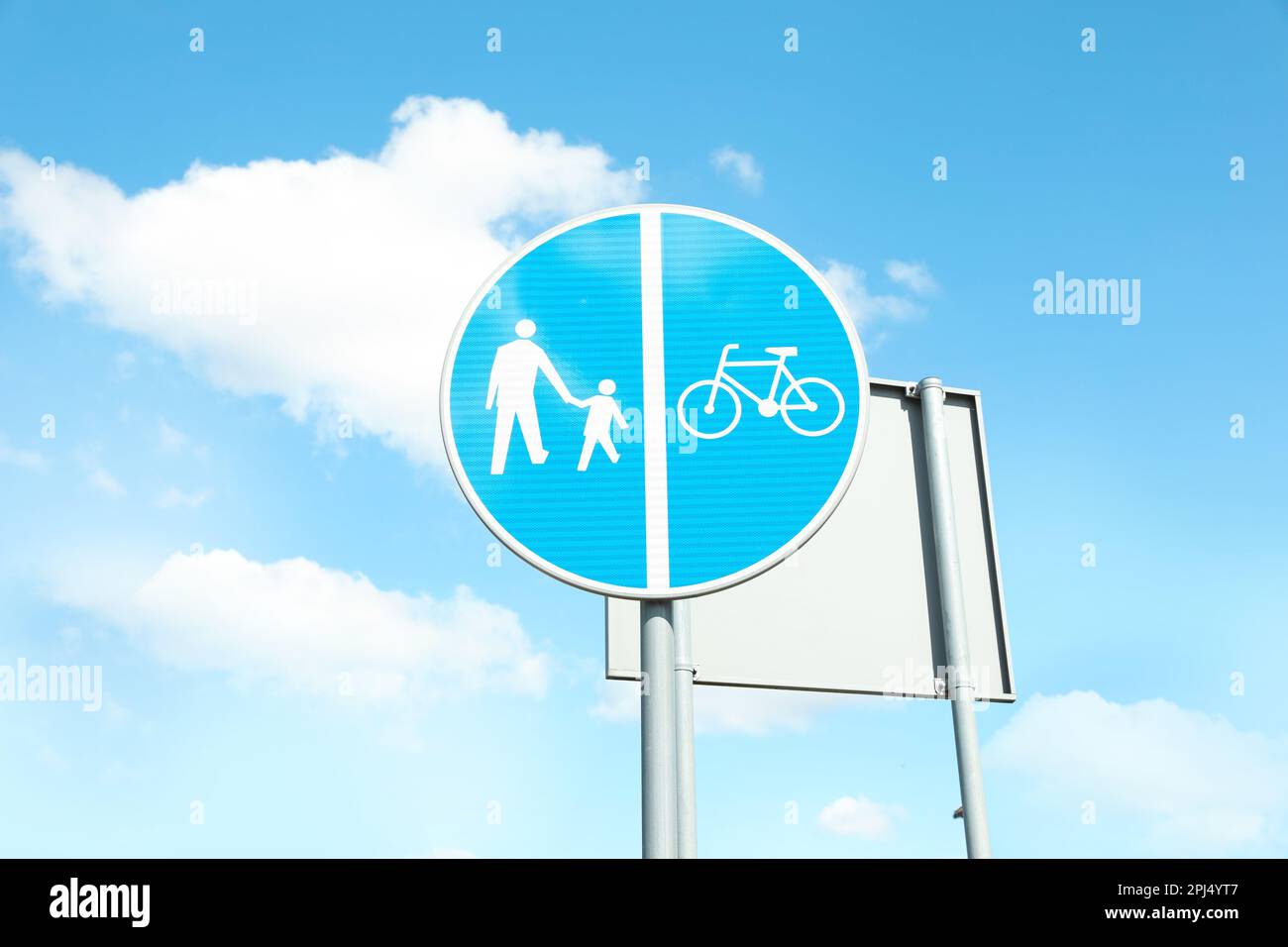 Traffic sign Compulsory Track For Pedestrians and Bicycles on city ...