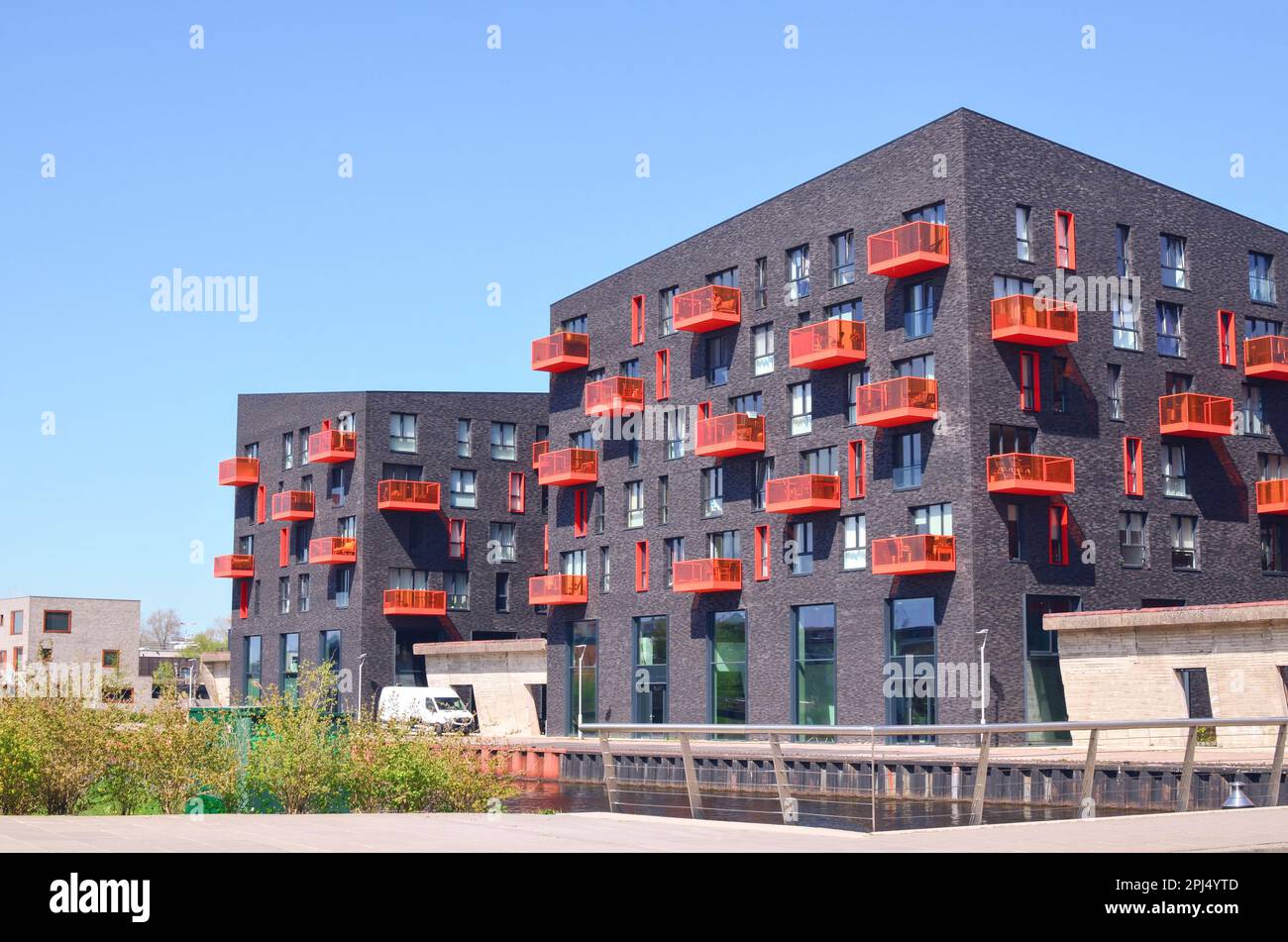 Exterior of beautiful modern residential complex on sunny day Stock ...