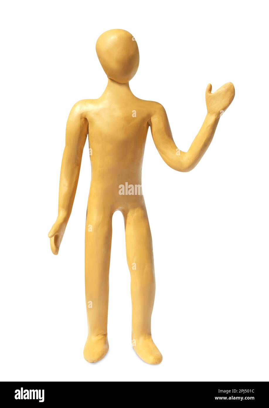 Human figure made of yellow plasticine isolated on white Stock Photo - Alamy
