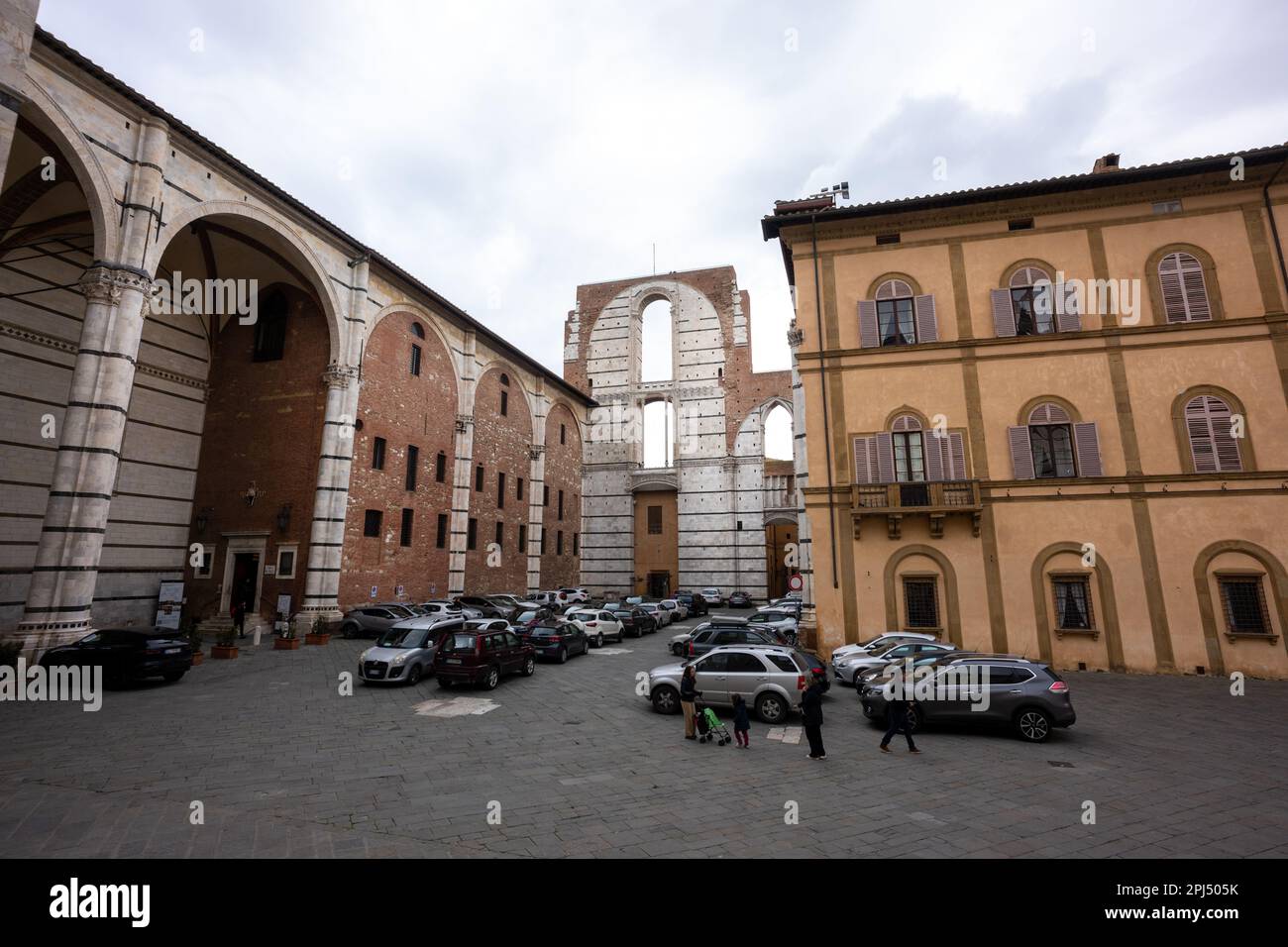 What would have been the massive nave of the Nuovo Duomo, now a car ...