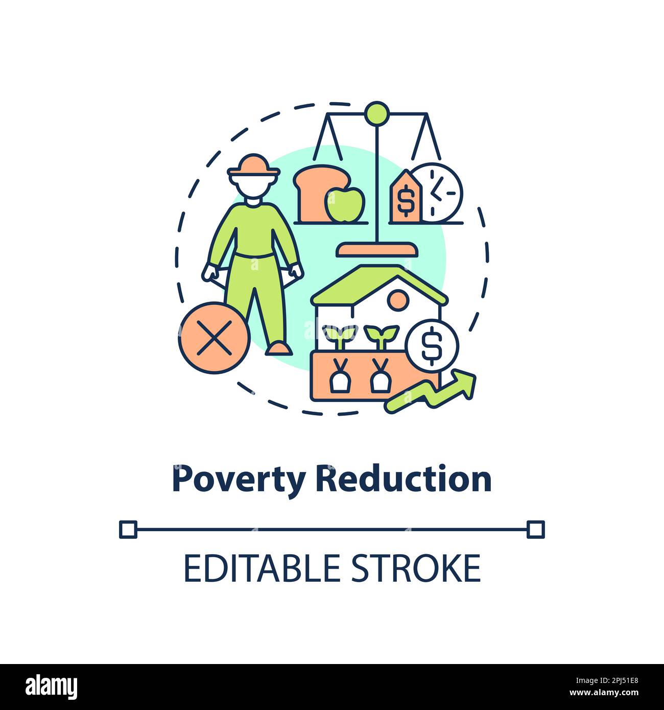 Poverty reduction concept icon Stock Vector Image & Art - Alamy