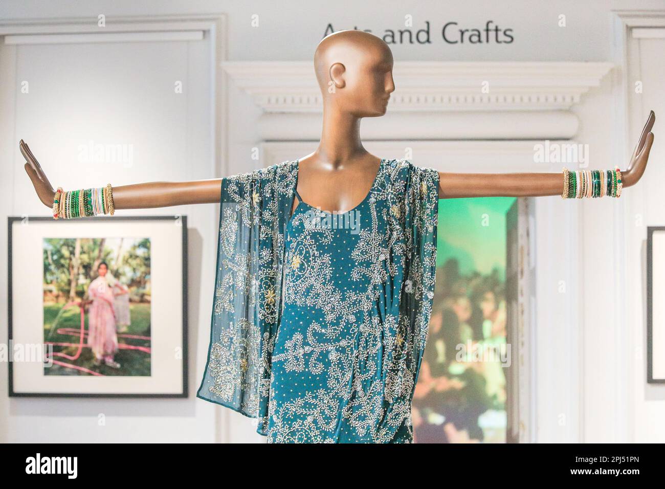 London, UK. 31st Mar, 2023. The Green sequined dress. William Morris ...