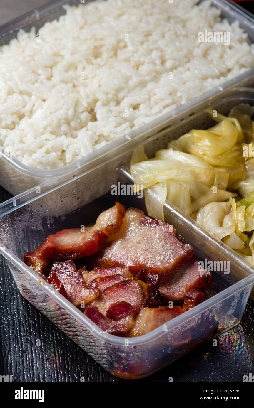 Cantonese Style BBQ Pork over Rice Stock Photo - Alamy