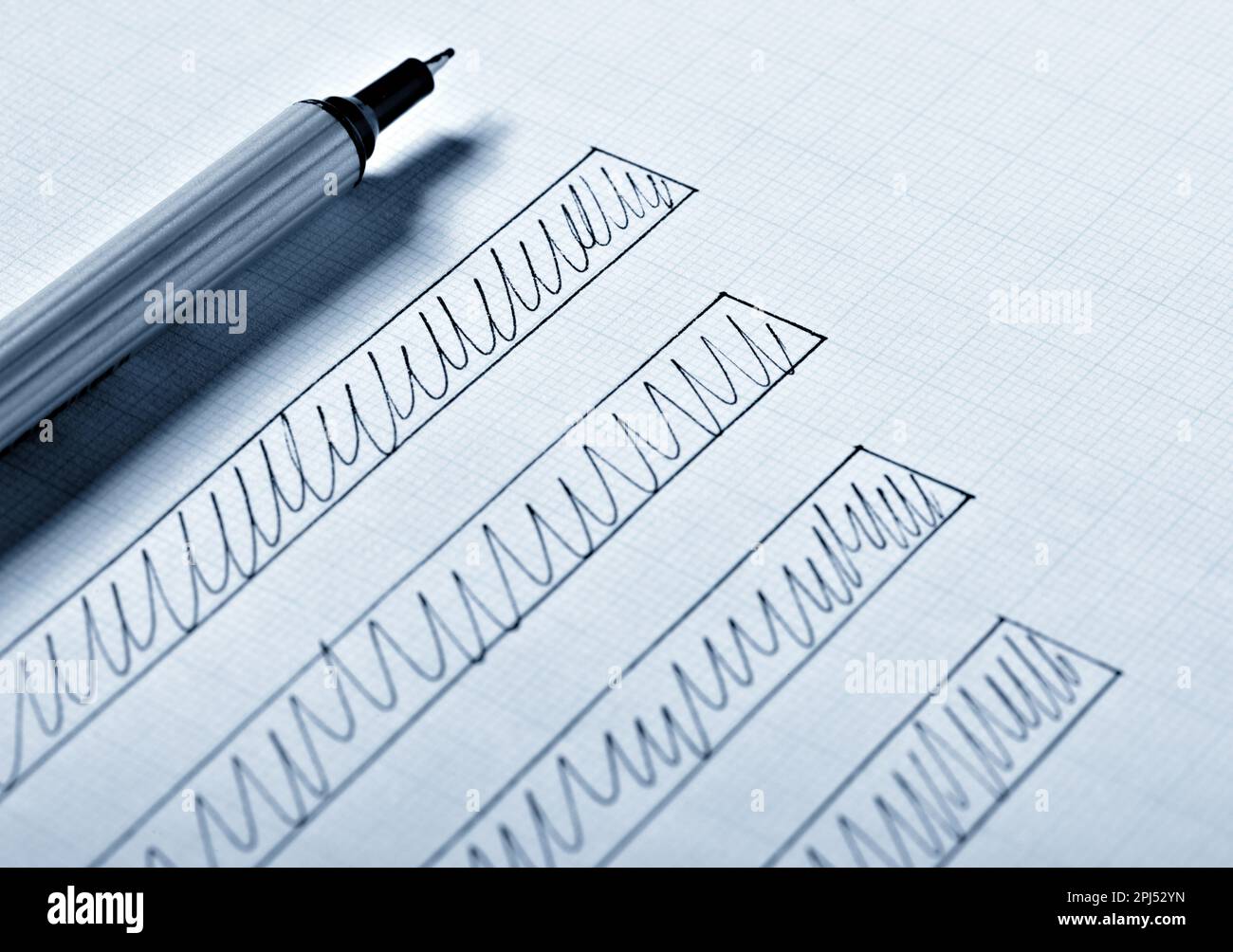 business finance pencil graph chart office Stock Photo - Alamy
