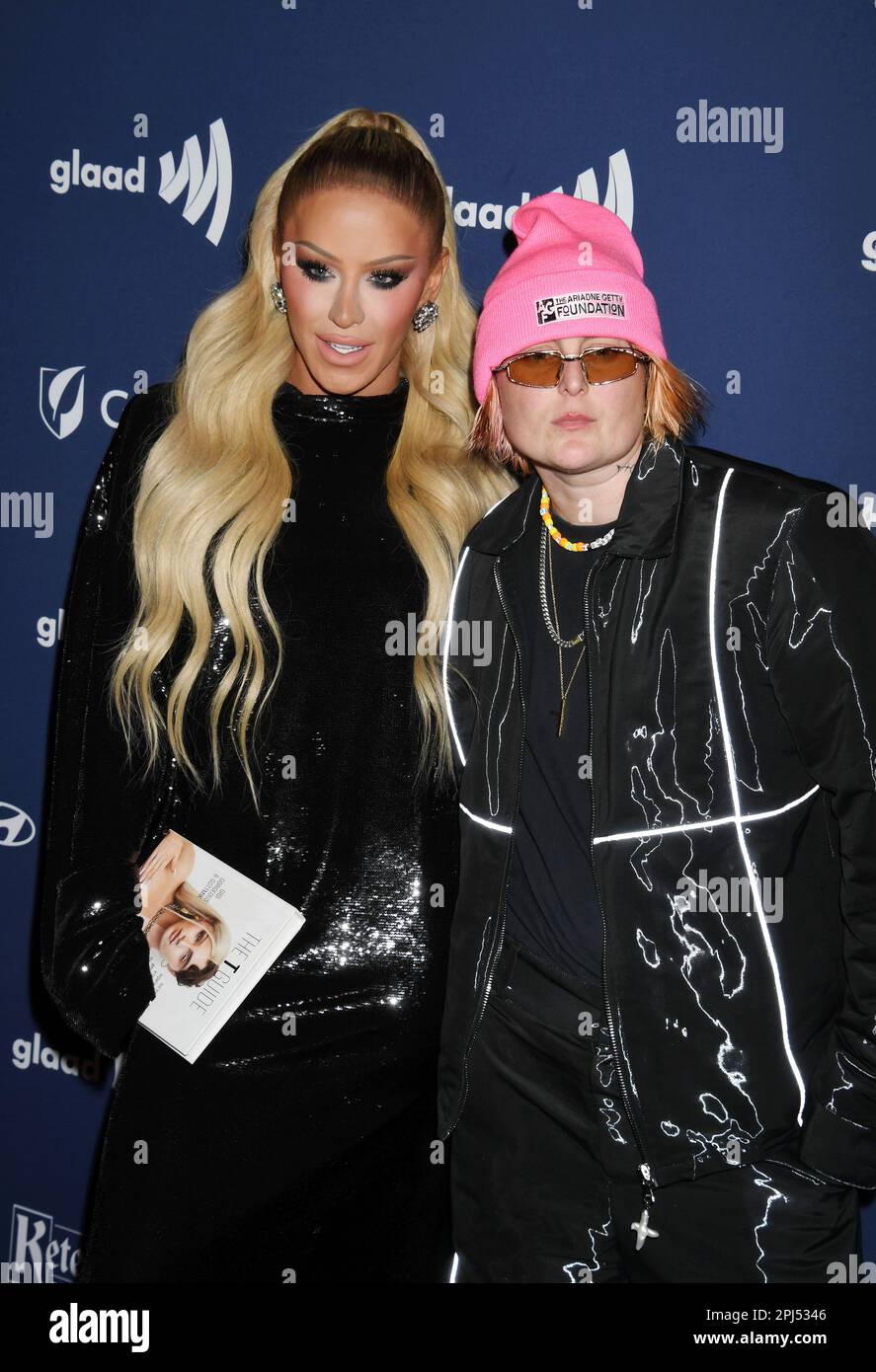 BEVERLY HILLS, CALIFORNIA - MARCH 30: (L-R) Gigi Gorgeous and Nats ...