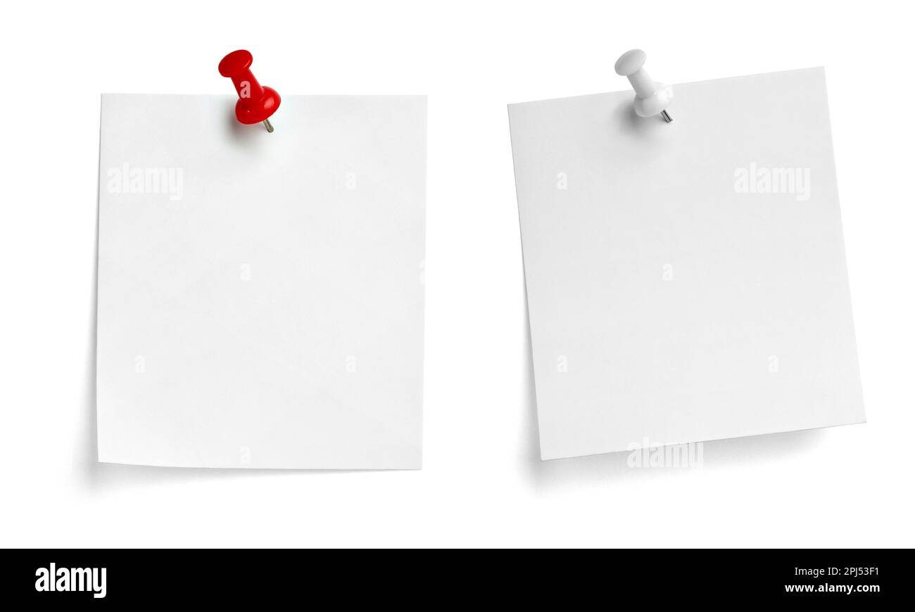 note paper push pin message red white black Stock Photo - Alamy