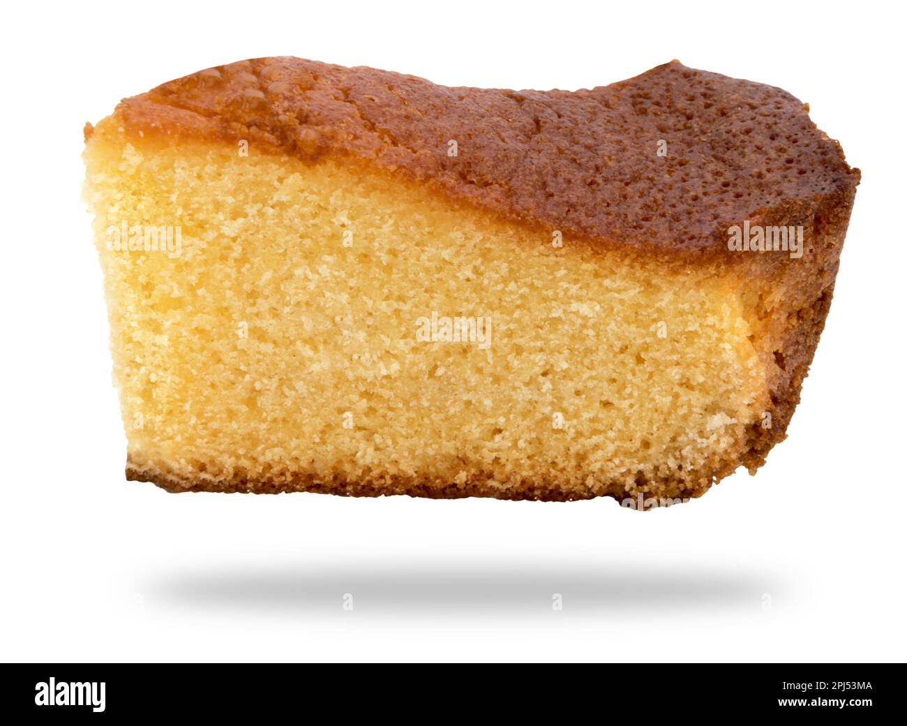 Slice of Italian sweet cake Torta Margherita homemade with eggs, flour ...