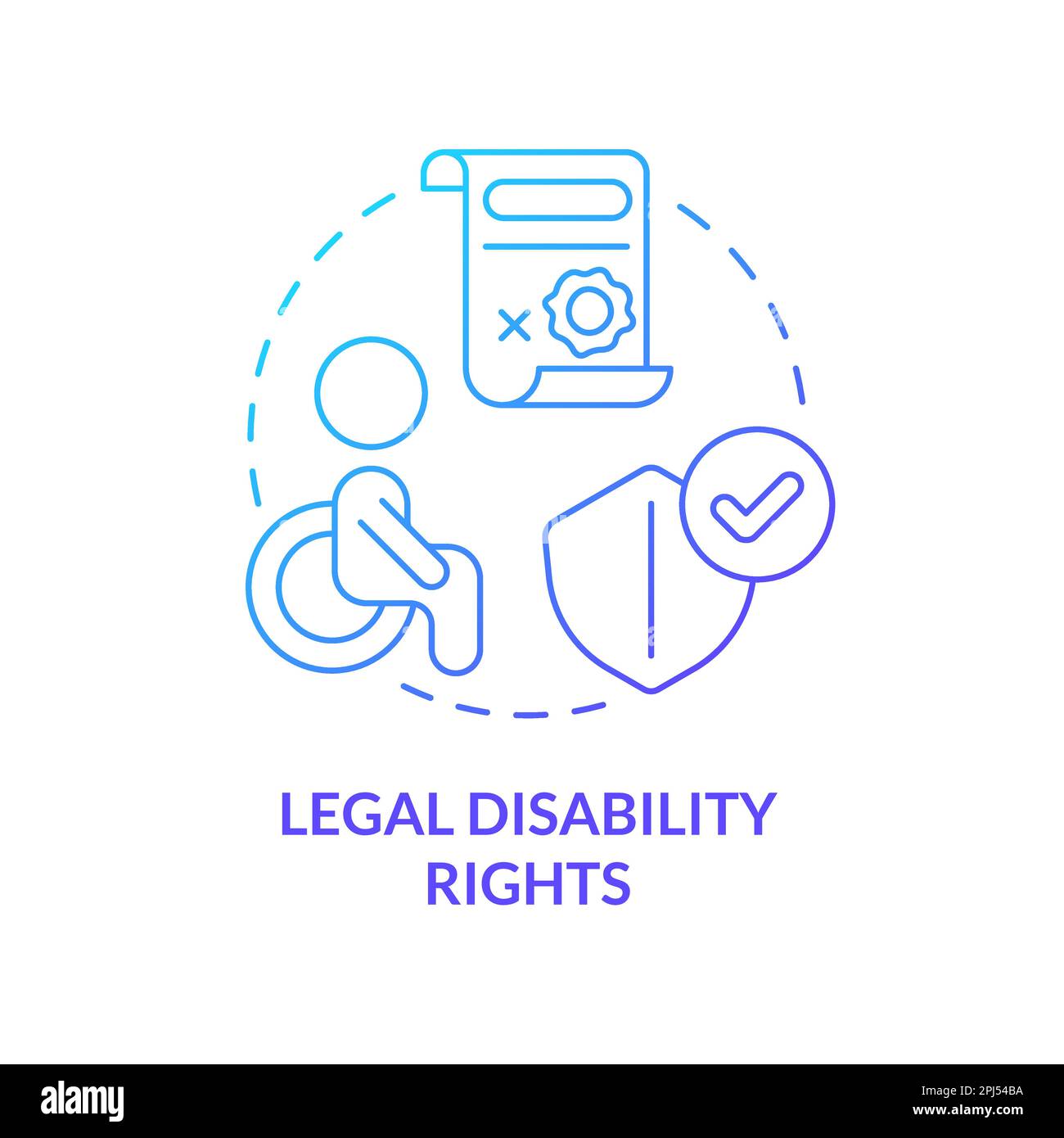 Legal disability rights blue gradient concept icon Stock Vector Image ...