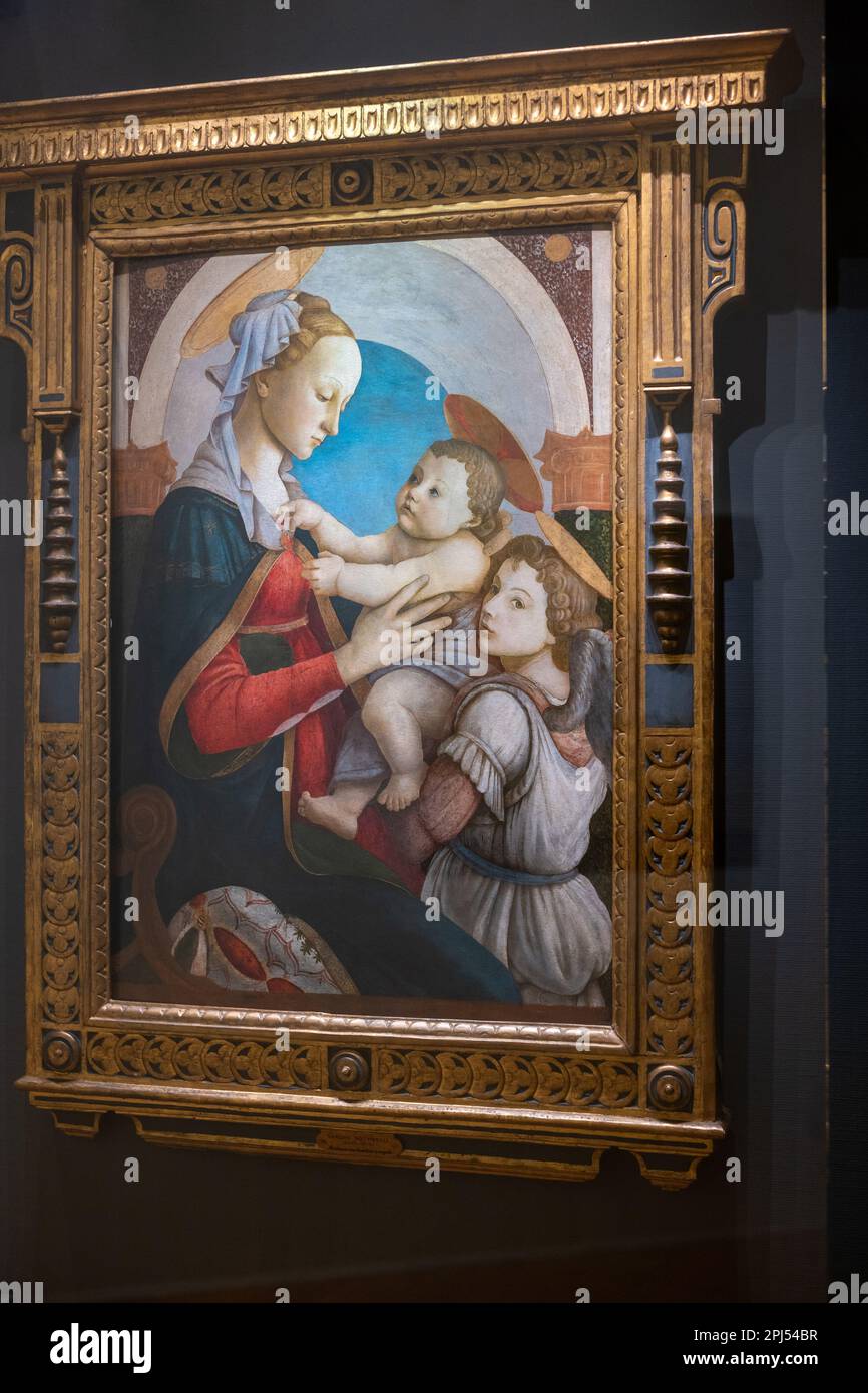 Early Botticelli painting, Madonna and Child with an Angel (c.1465) at ...