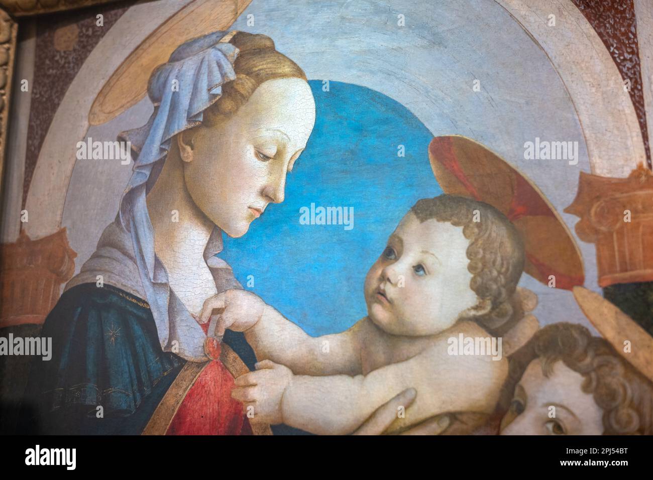 Early Botticelli painting, Madonna and Child with an Angel (c.1465) at ...