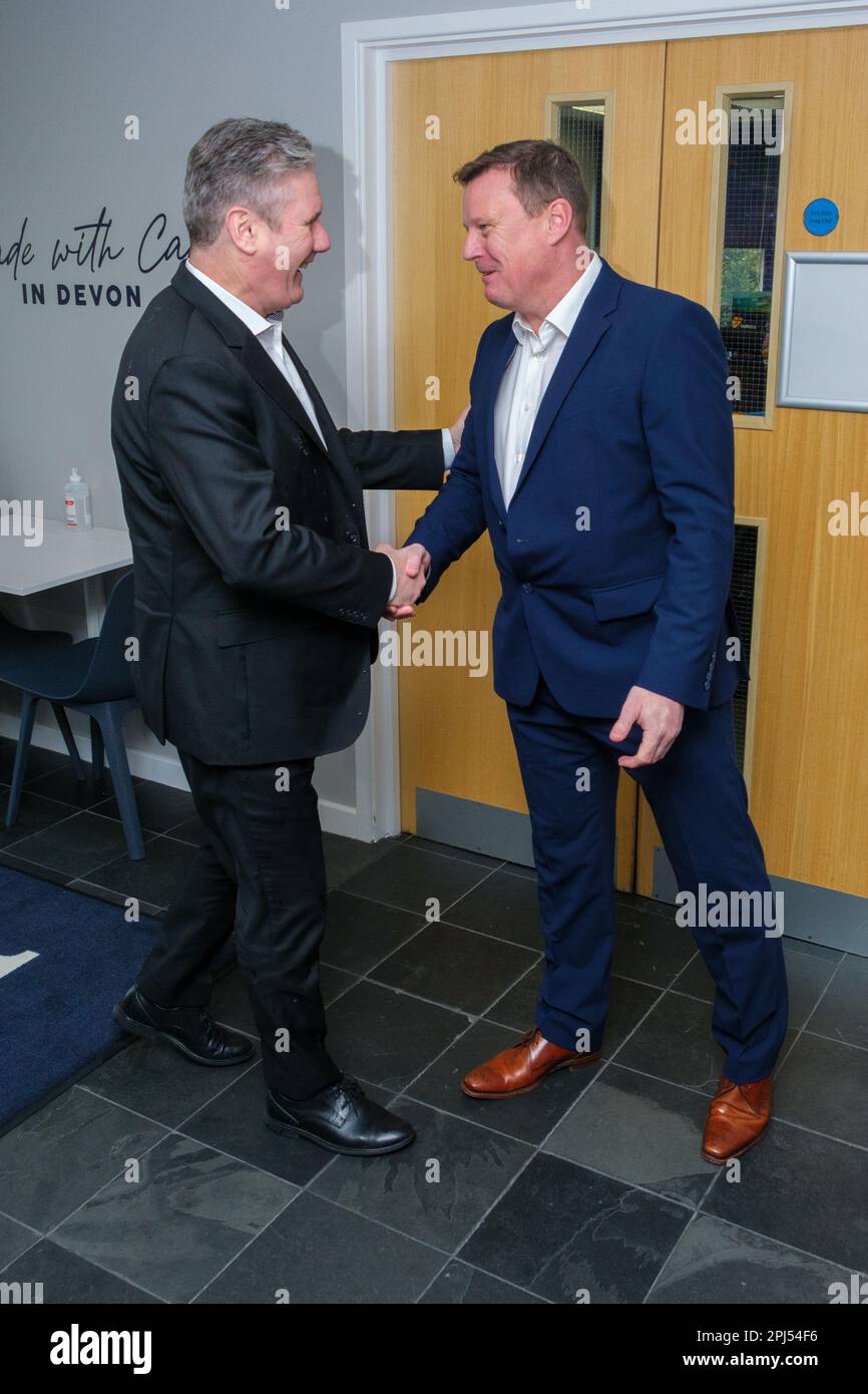 Labour Party leader Sir Keir Starmer shakes hands with Burtons Crisps ...