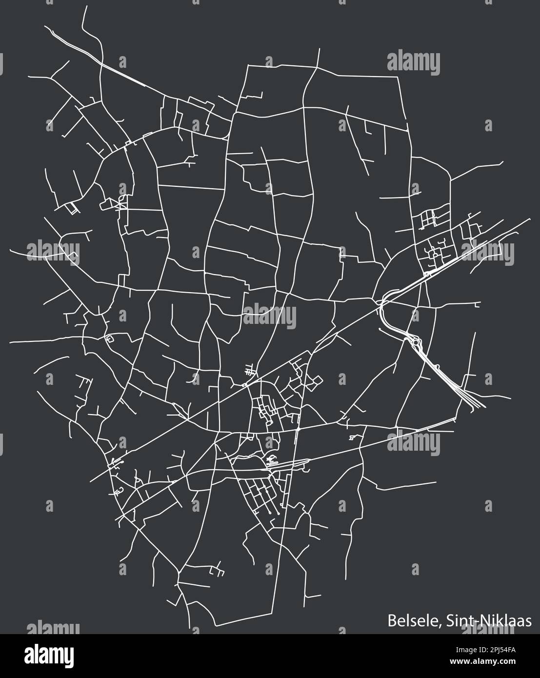 Street roads map of the BELSELE MUNICIPALITY, SINT-NIKLAAS Stock Vector ...