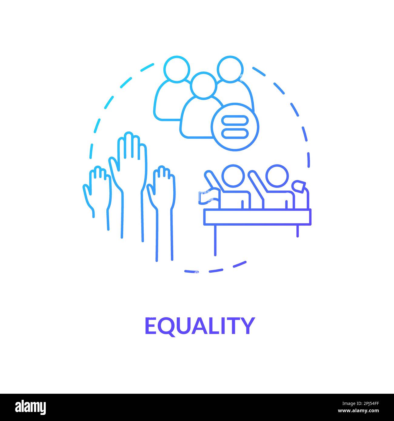 Equality blue gradient concept icon Stock Vector Image & Art - Alamy