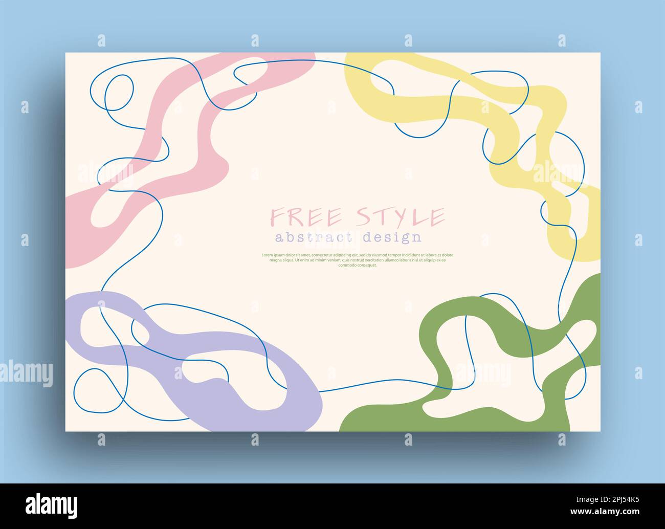 Abstract background with deformed shape and sinuous lines. Simple color ...