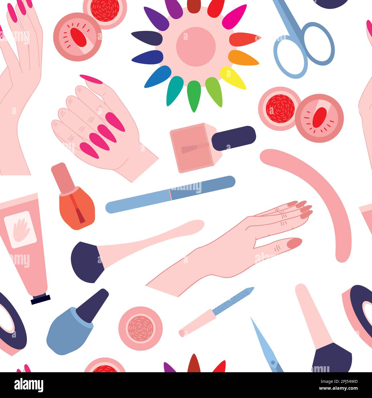 Vector manicure seamless pattern Stock Vector Image & Art - Alamy