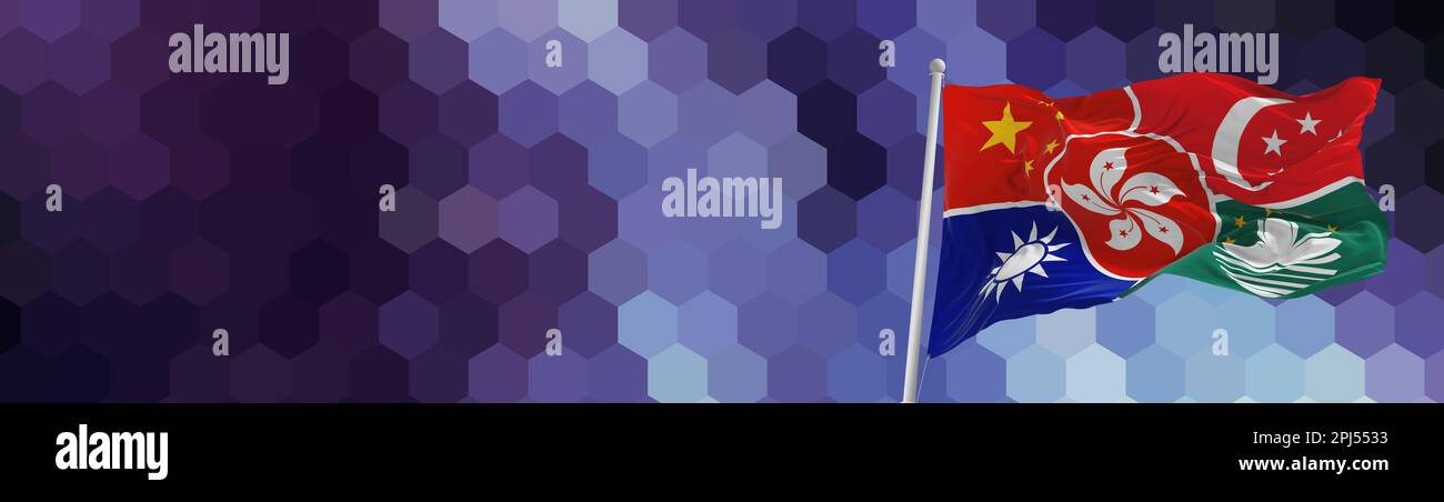 official flag of chinese speaking countries and territories waving at ...