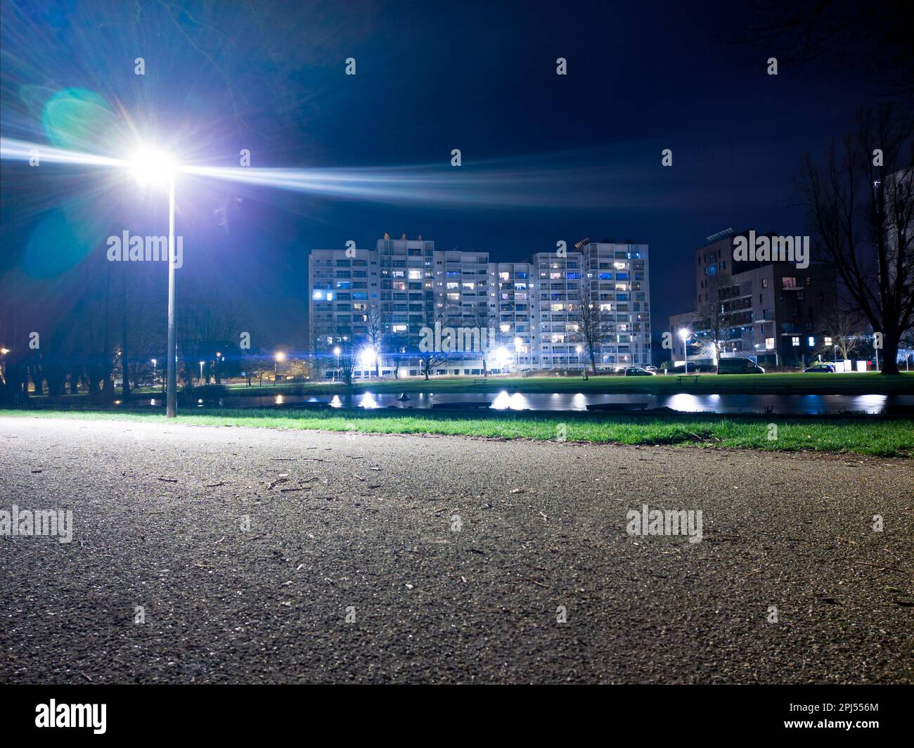 City Street Night Sky