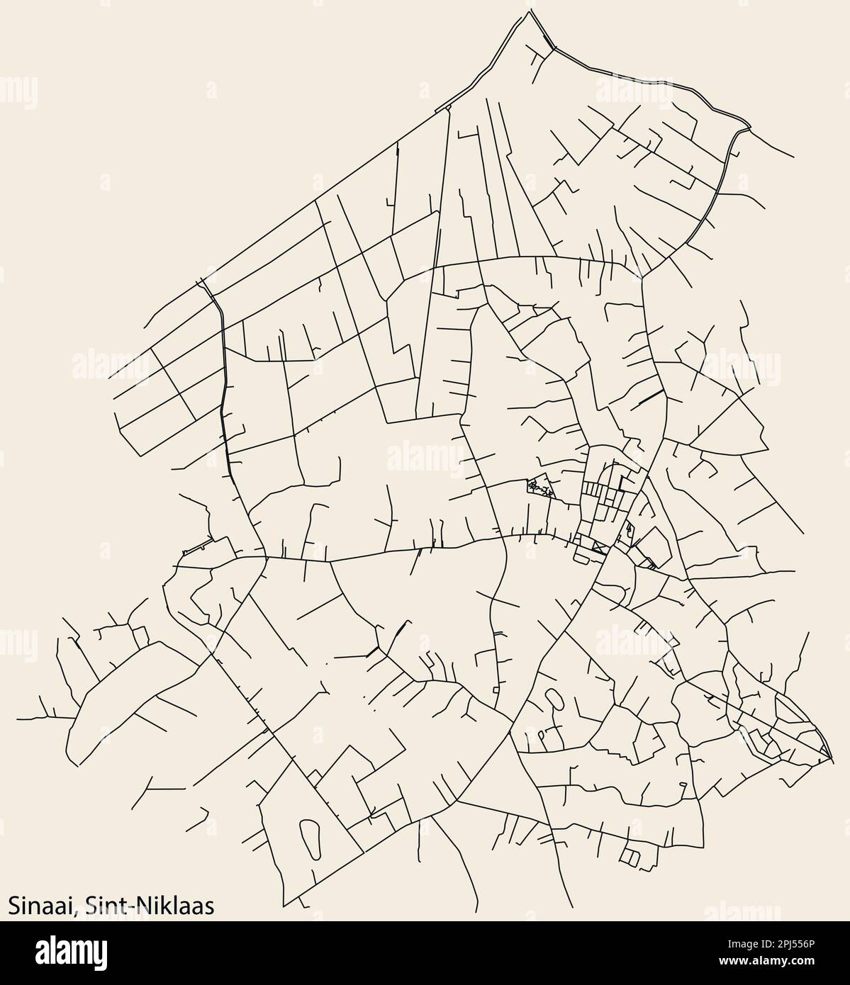 Street roads map of the SINAAI MUNICIPALITY, SINT-NIKLAAS Stock Vector ...