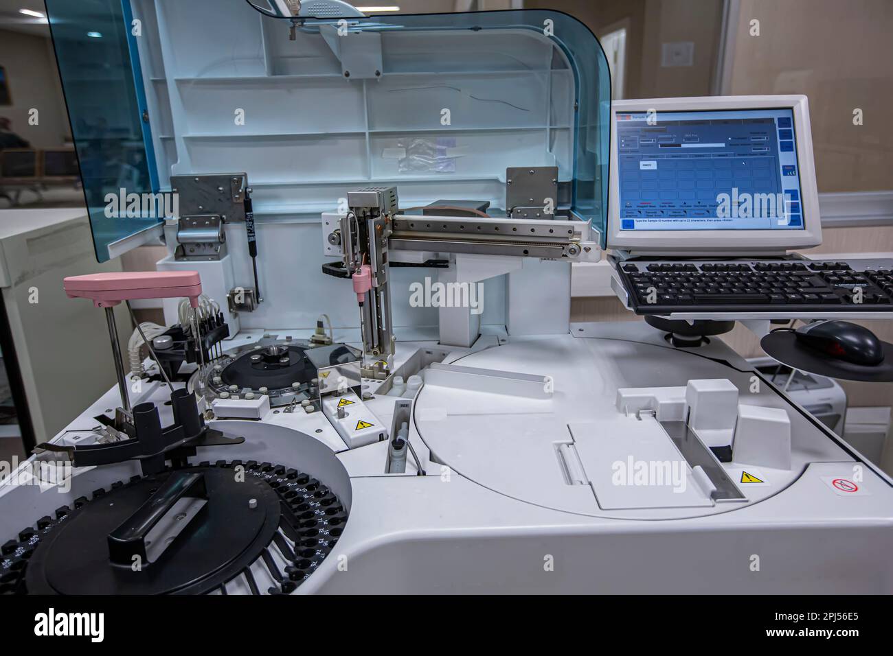 Blood test measuring instruments in the laboratory.Blood analysis in an ...