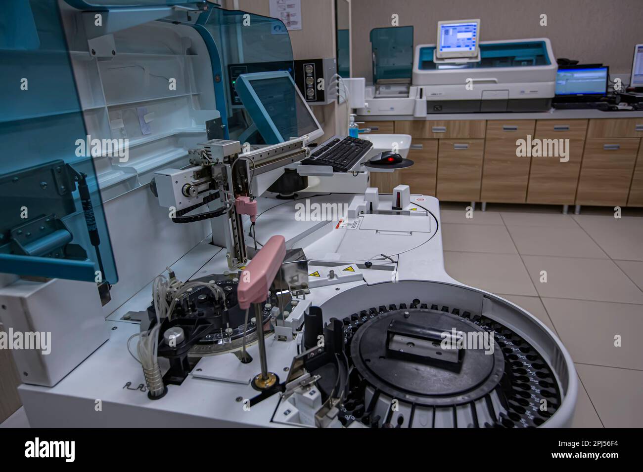 Blood test measuring instruments in the laboratory.Blood analysis in an ...
