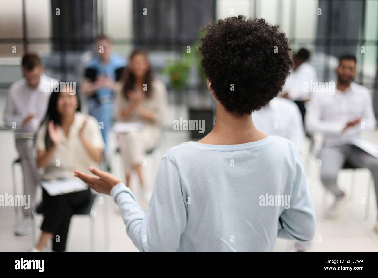 Speaker giving a talk in conference hall at business event Stock Photo ...