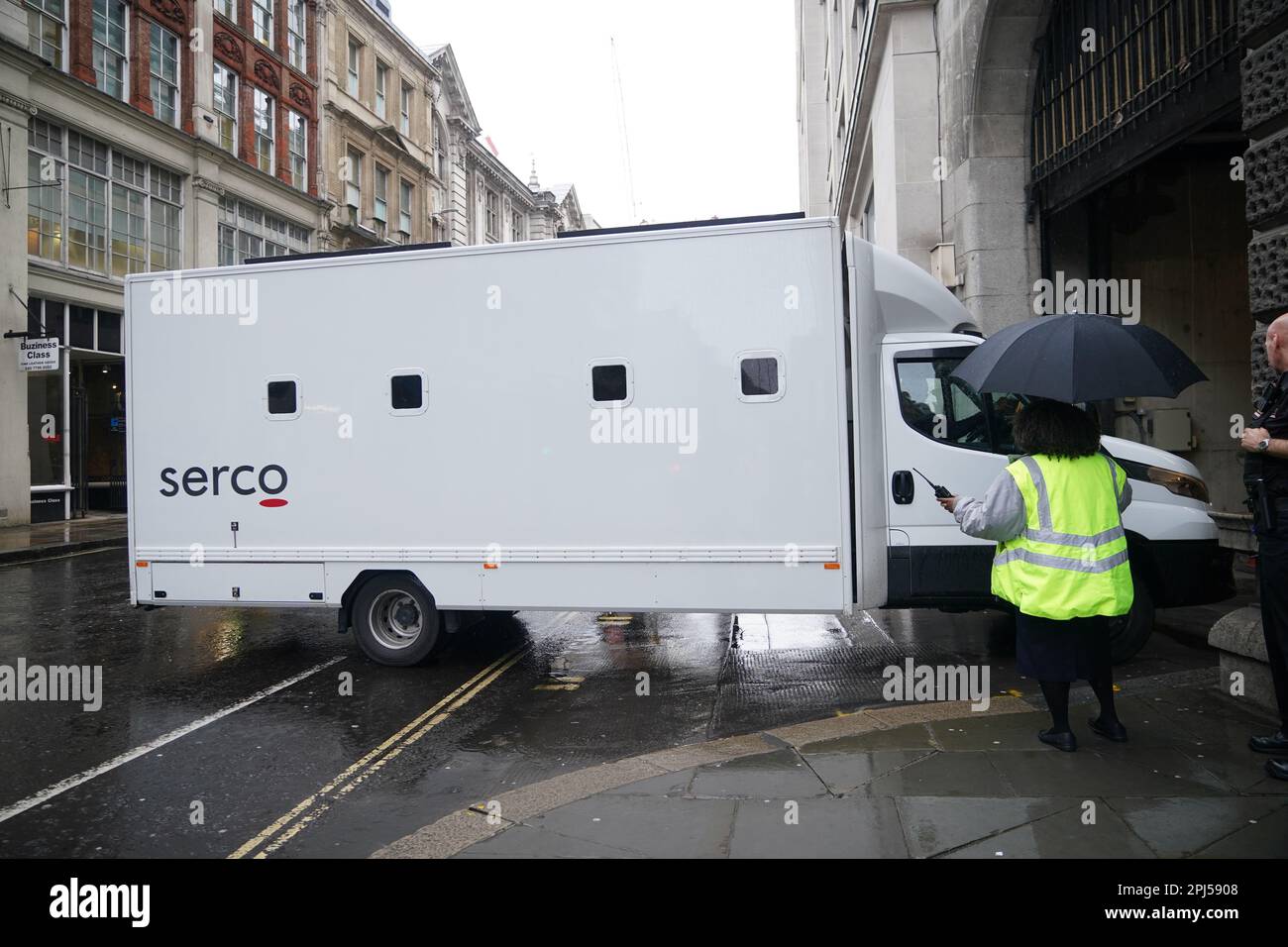 A Serco prison van arriving at the Central Criminal Court, better known ...