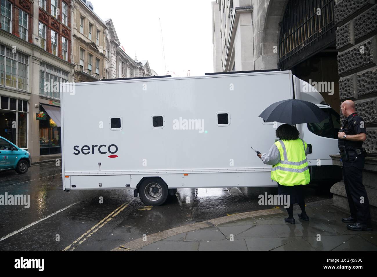 A Serco prison van arriving at the Central Criminal Court, better known ...