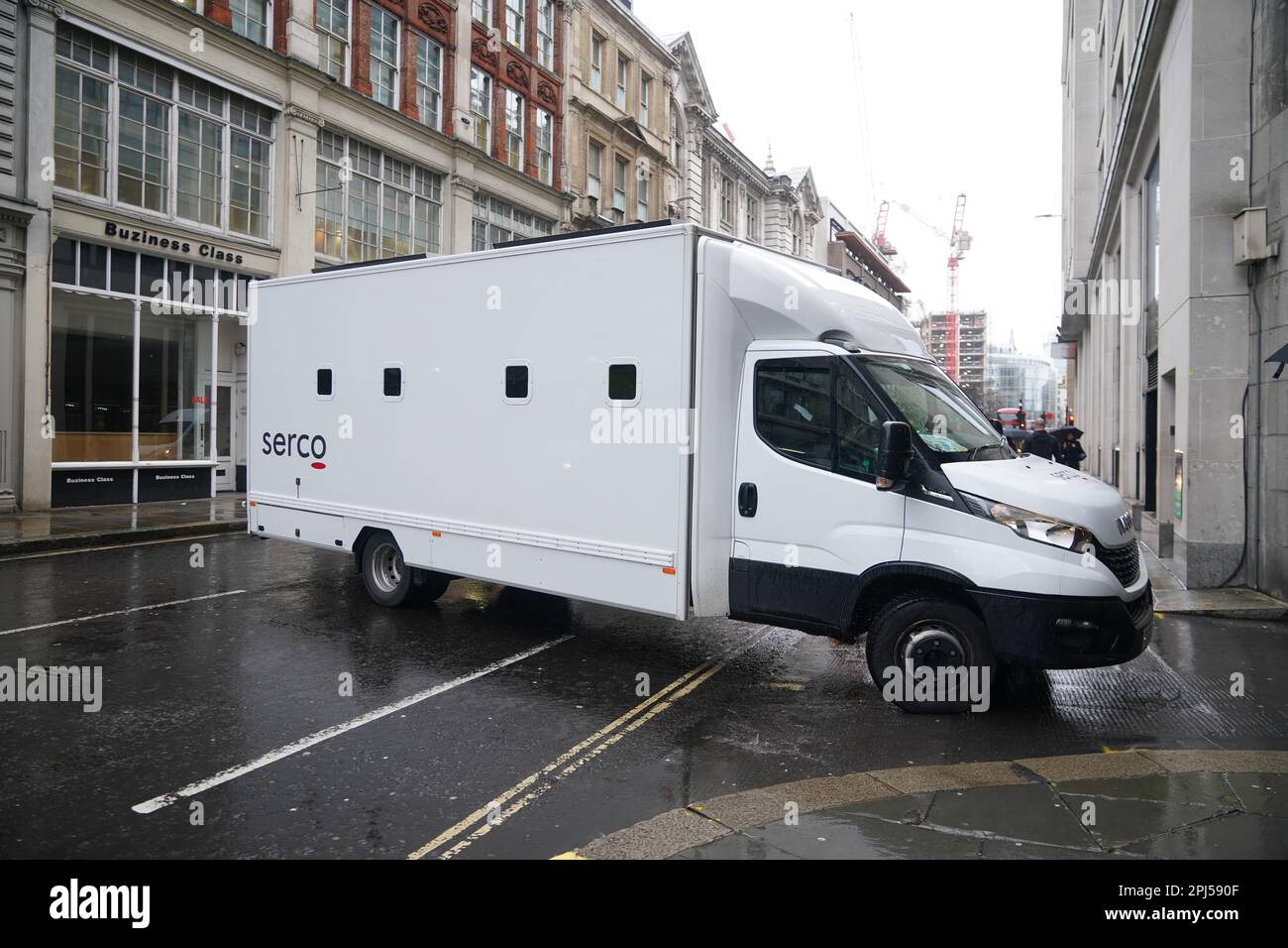 A Serco prison van arriving at the Central Criminal Court, better known ...