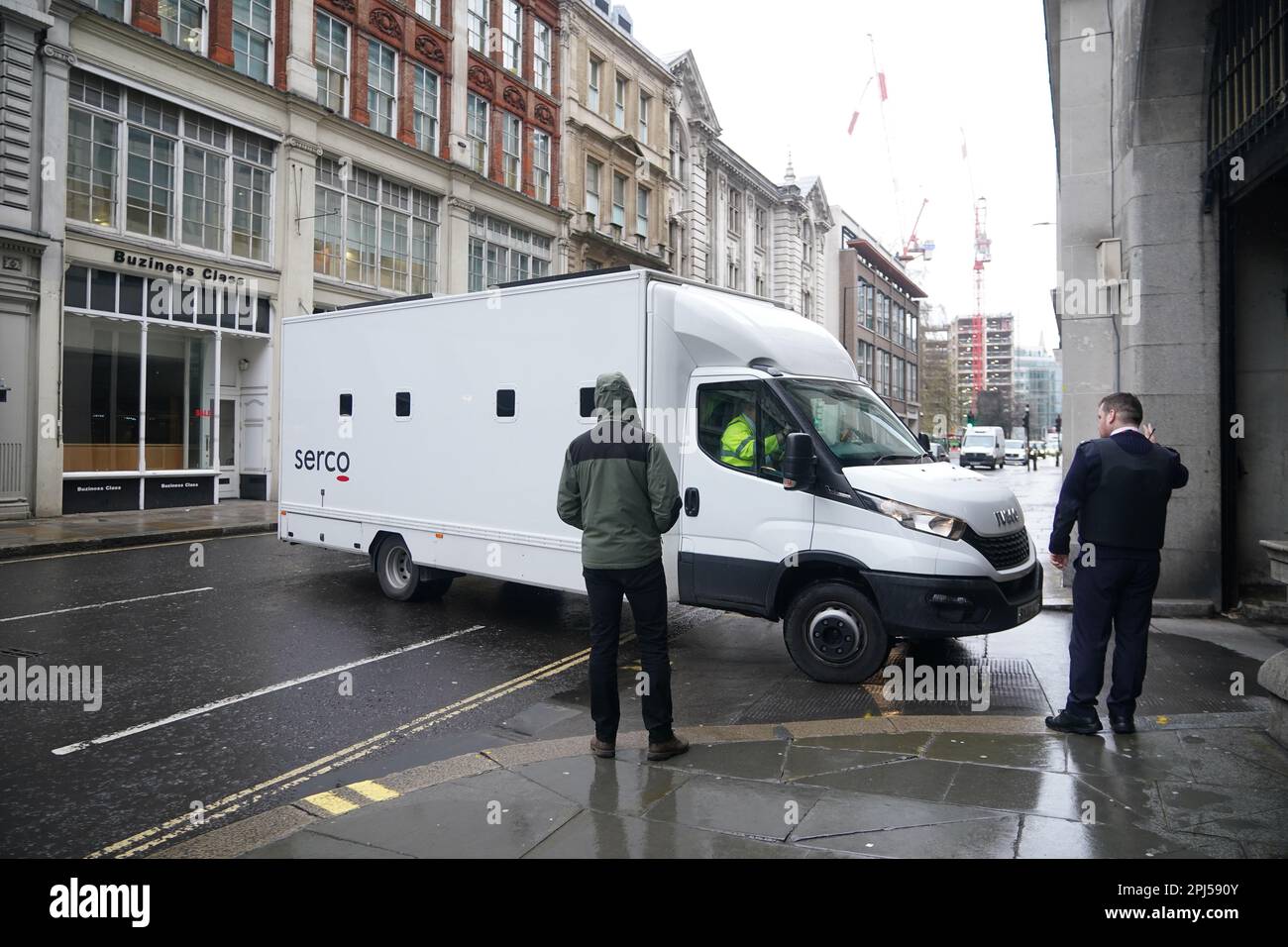 A Serco prison van arriving at the Central Criminal Court, better known ...