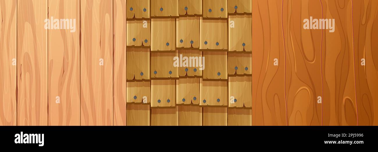 Set wooden material, textured surface wood comic background in cartoon ...