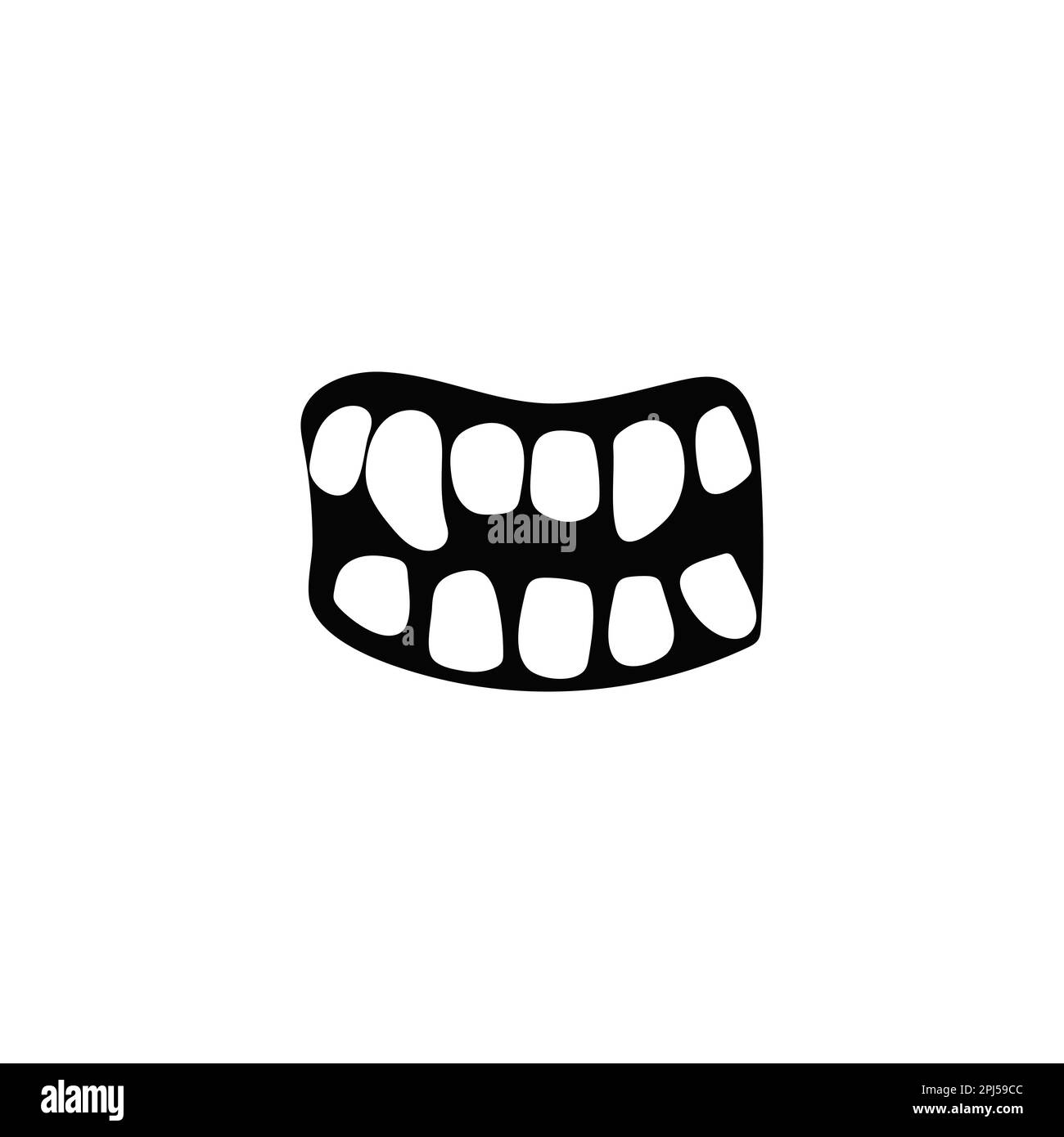 Creepy monster smile teeth. Scary creature joy with sharp mouth Stock ...