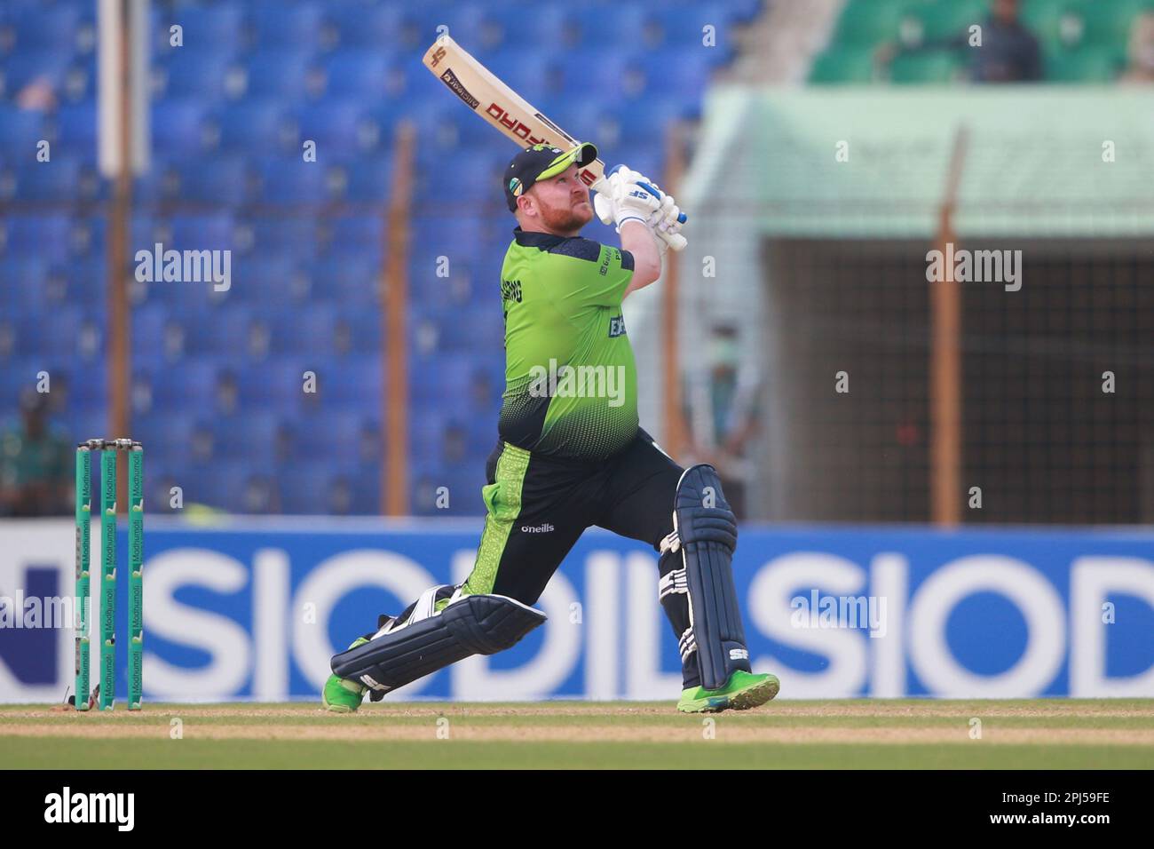 Captain Paul Starling bats during the Bangladesh-Ireland third T20I ...