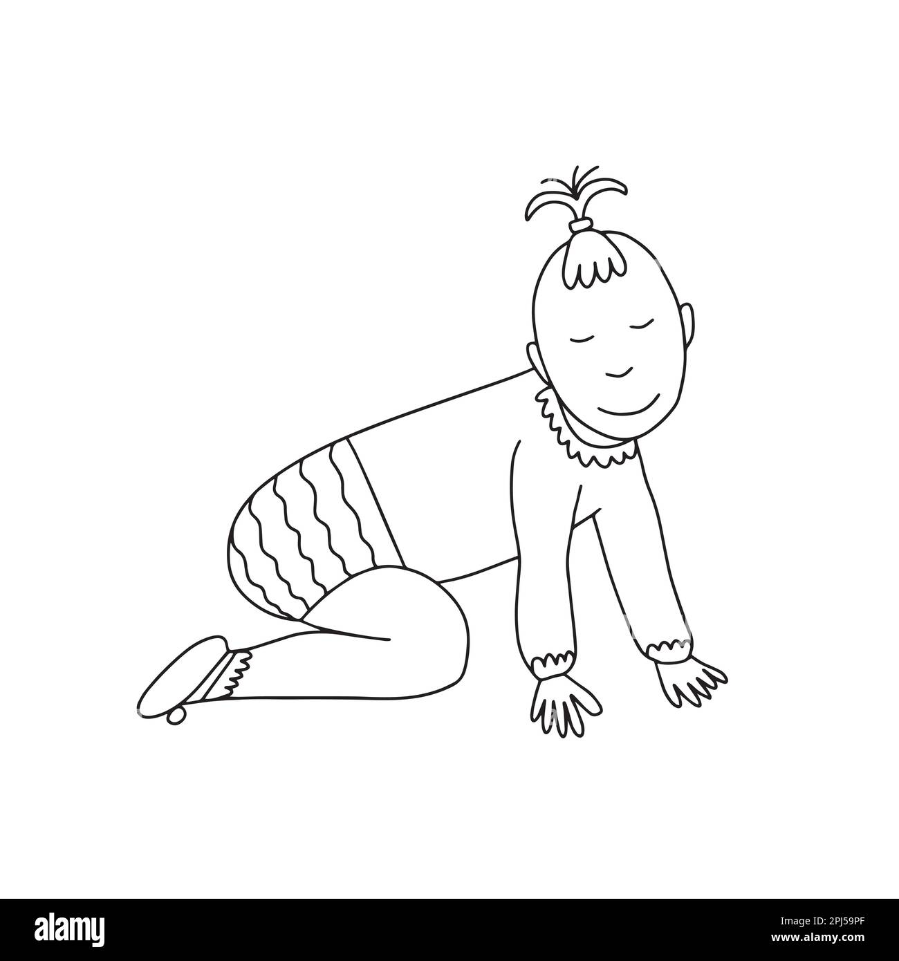 Vector baby girl doodle illustration Stock Vector Image & Art - Alamy