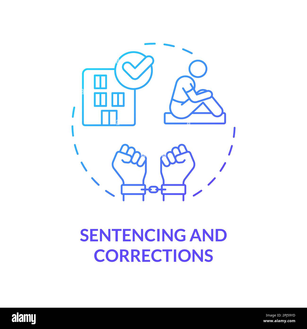 Sentencing and corrections blue gradient concept icon Stock Vector Image & Art - Alamy