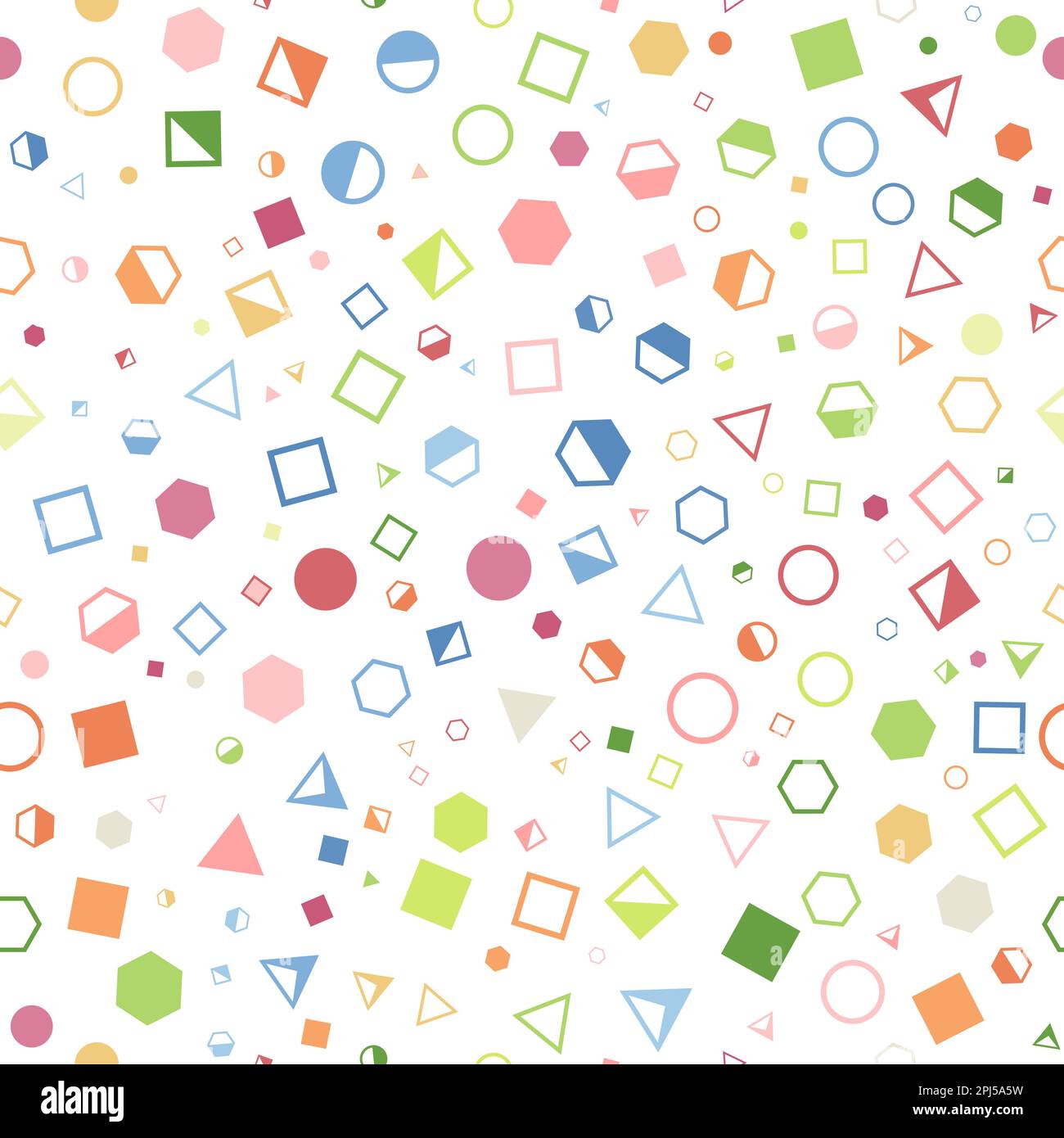 Seamless pattern of multicolored geometric shapes. Template for textures, textiles, wallpapers ...