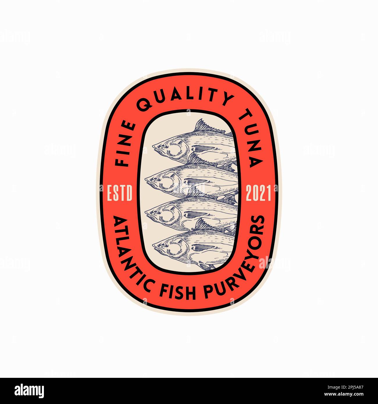 Fine Quality Atlantic Tuna Purveyors. Abstract Vector Sign, Symbol ...