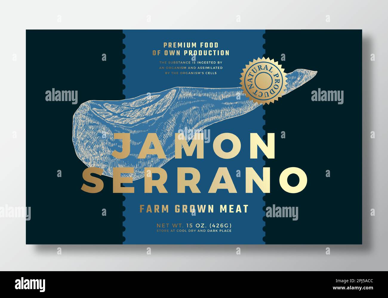 Farm Grown Jamon Abstract Vector Packaging Label Design Template ...