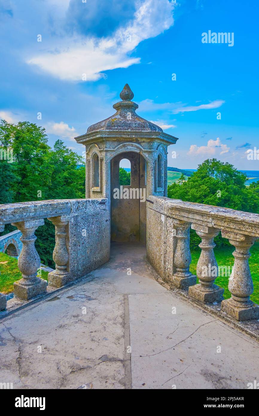 The small watchtower on the bastion of Pidhirtsi Castle, Ukraine Stock ...